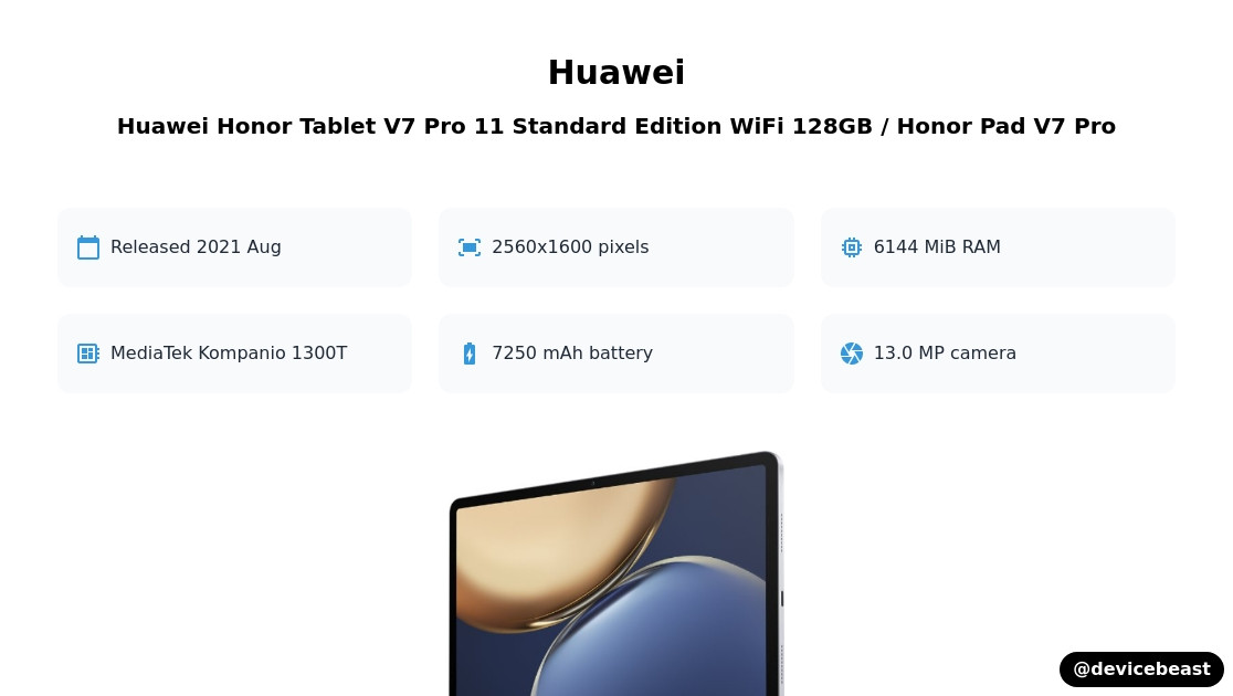 Huawei Honor Tablet V7 Pro 11 Standard Edition WiFi 128GB / Honor Pad ...