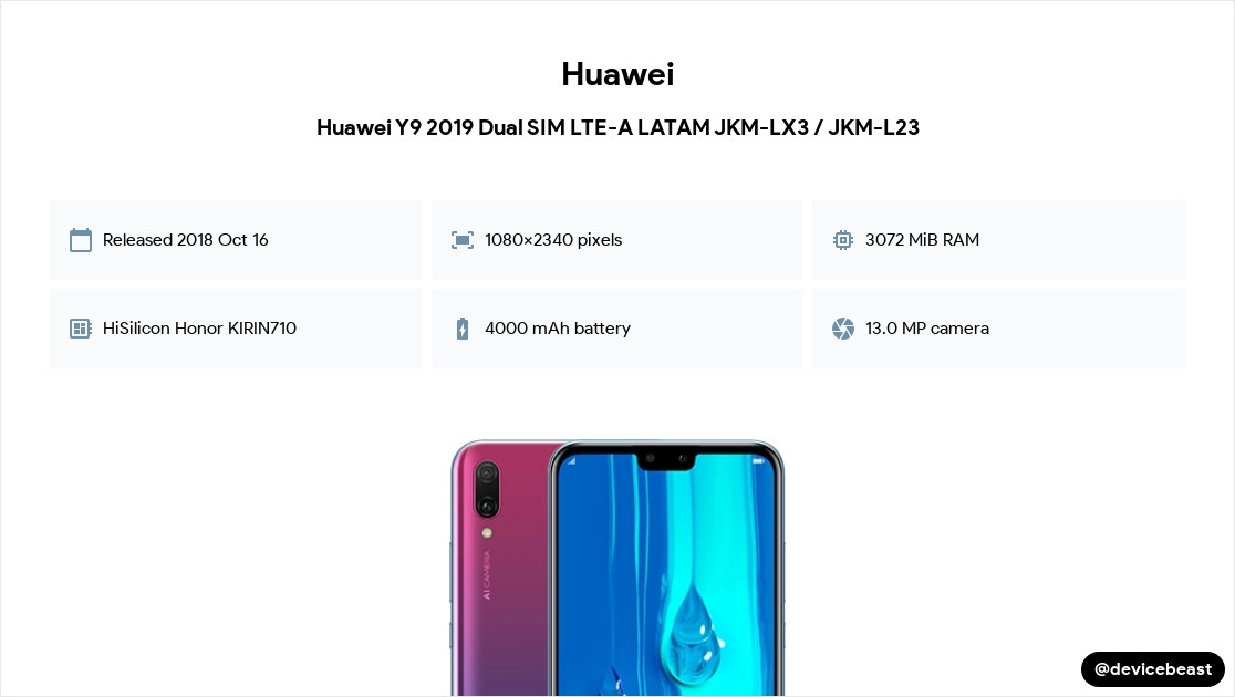 Huawei Y9 2019 Dual SIM LTE-A LATAM JKM-LX3 / JKM-L23 Full Device ...