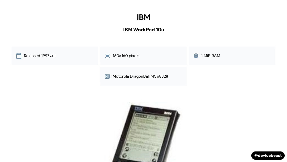 Ibm Workpad 10u Full Device Specifications