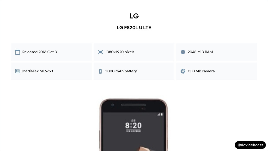 LG F820L U LTE Full Device Specifications | DeviceBeast.com