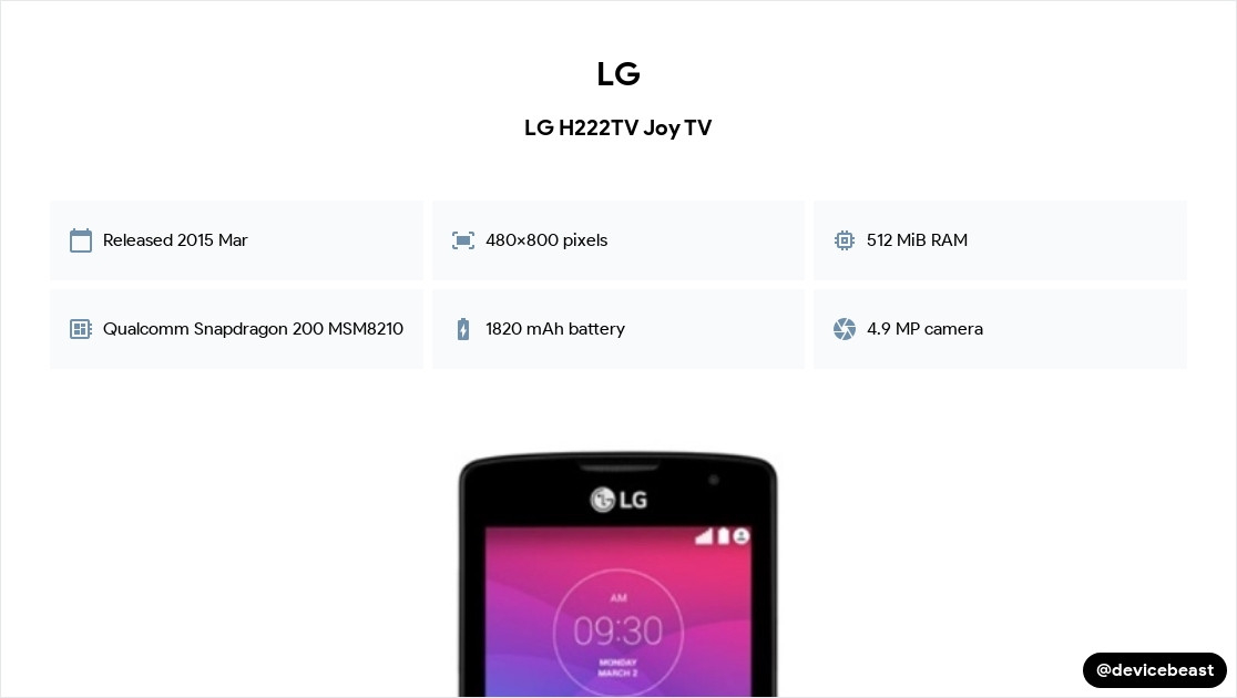 LG H222TV Joy TV Full Device Specifications | DeviceBeast.com