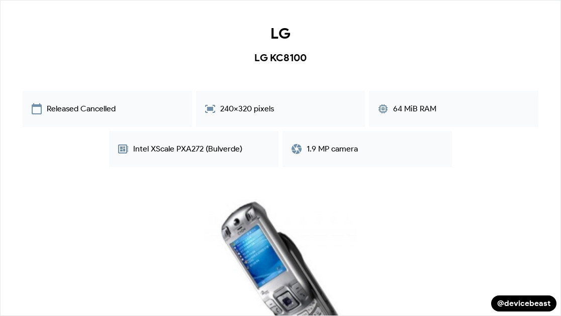 LG KC8100 Full Device Specifications | DeviceBeast.com