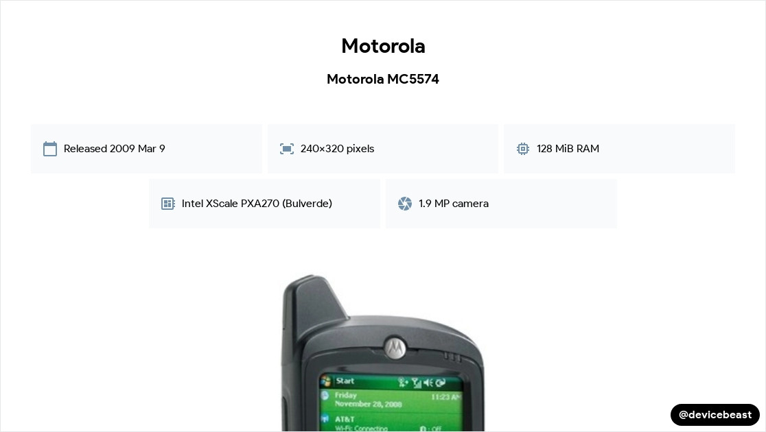 Motorola MC5574 Full Device Specifications | DeviceBeast.com