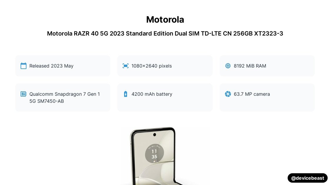 Motorola RAZR 40 5G 2023 Standard Edition Dual SIM TD-LTE CN 256GB ...