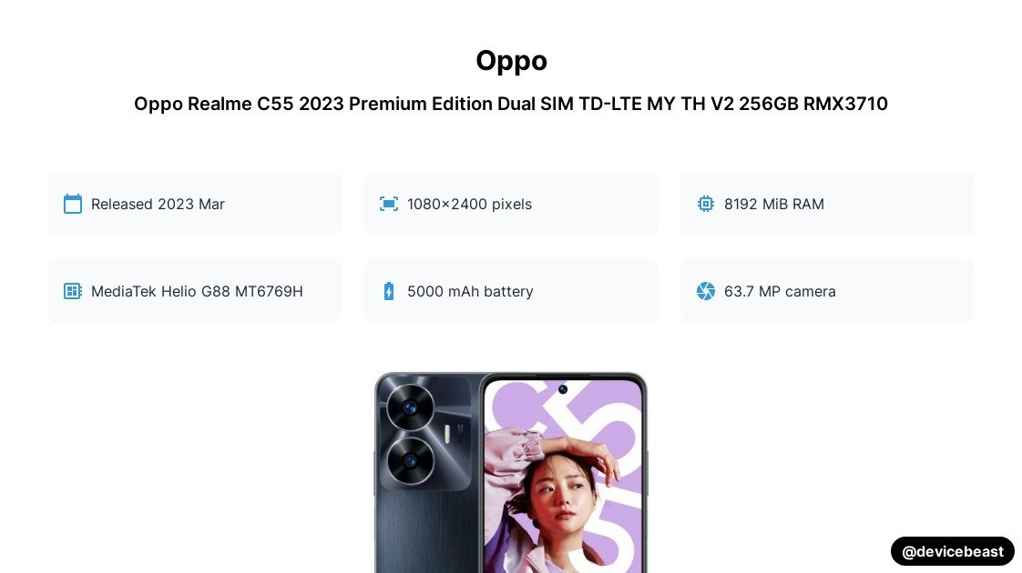 Oppo Realme C55 2023 Premium Edition Dual SIM TD-LTE MY TH V2 256GB ...