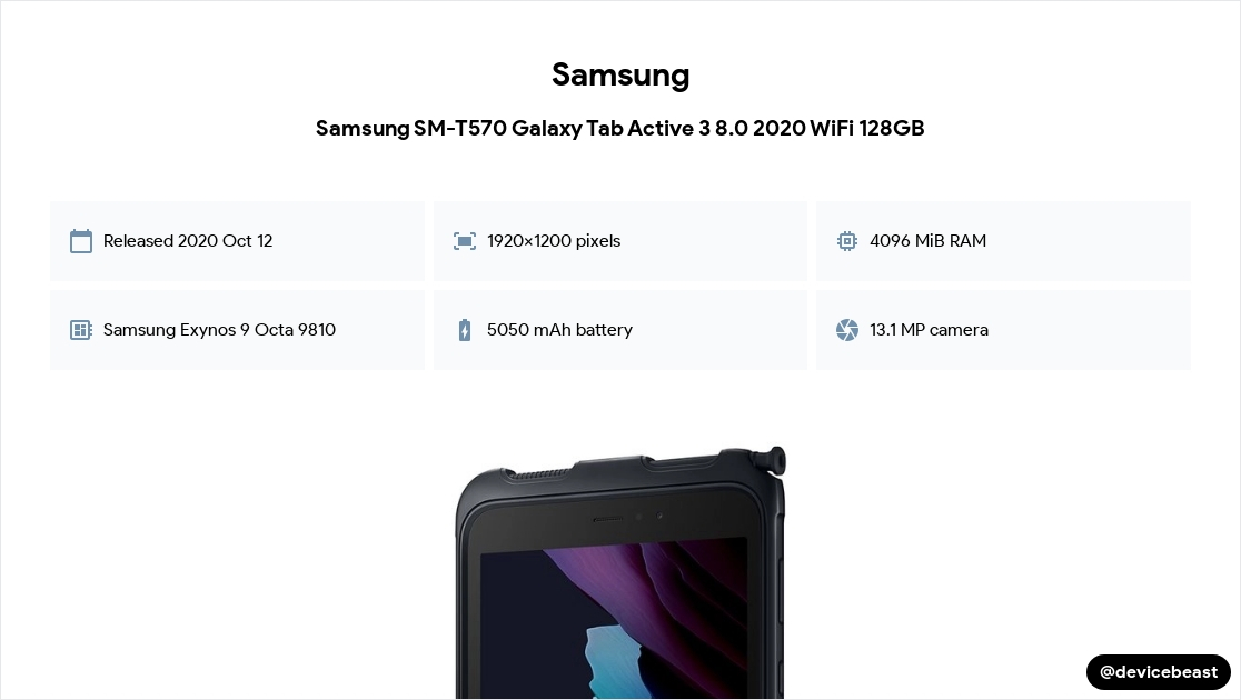 Samsung SM-T570 Galaxy Tab Active 3 8.0 2020 WiFi 128GB Full Device ...