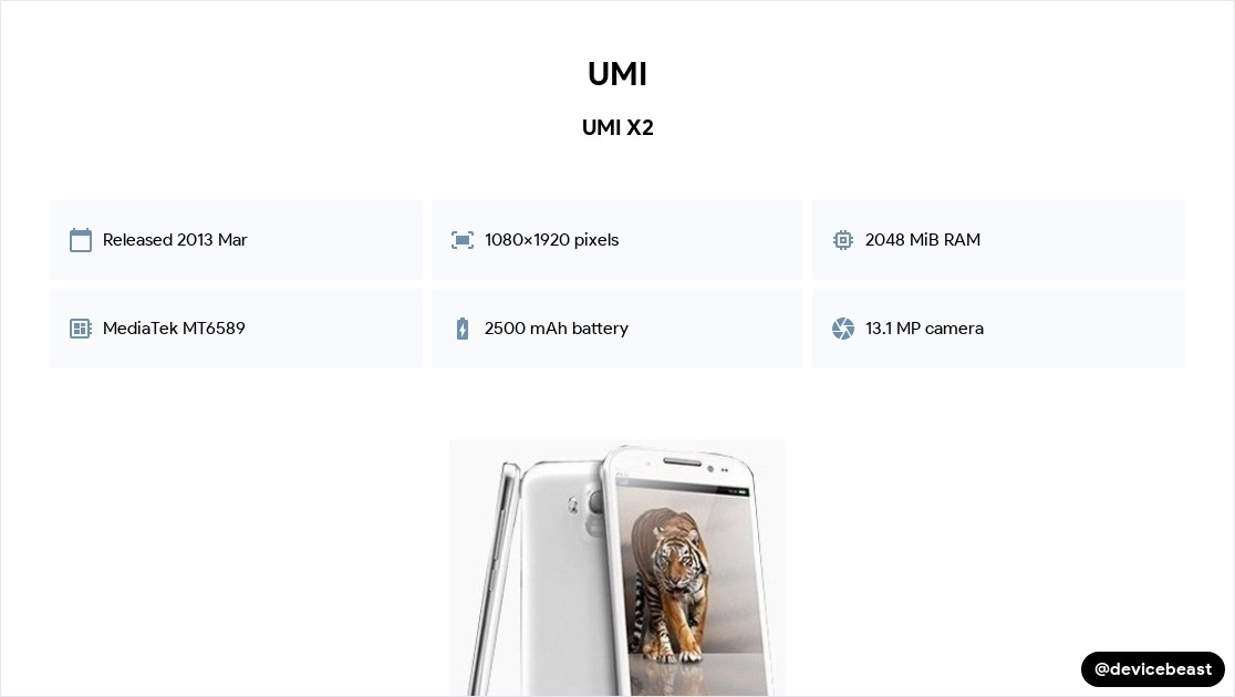 UMI X2 Full Device Specifications | DeviceBeast.com
